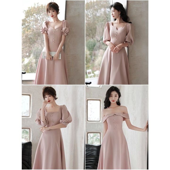 Satin Bridesmaid Dress Daily Style 2024 New Summer Sisters Group Dress ...