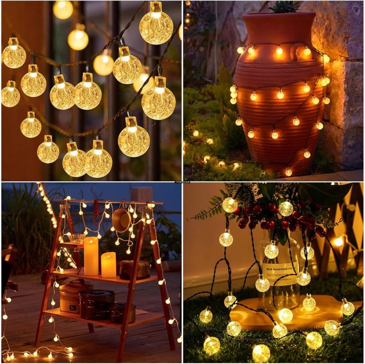 Solar Outdoor LED Garland Lights Garland Solar Lights With Memory ...