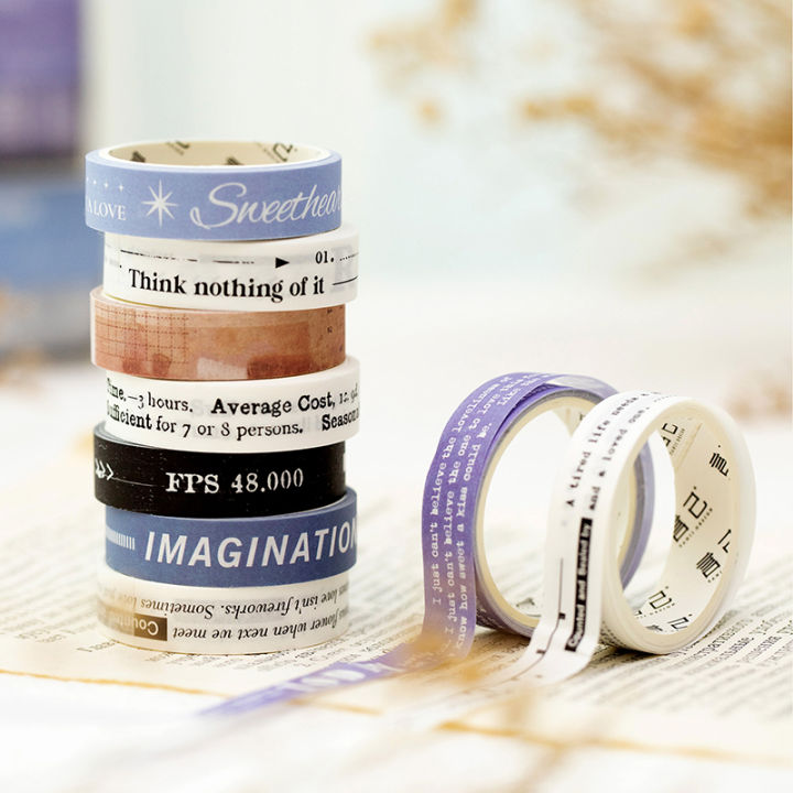 5 Rolls/Set Washi Tape Basic Daily Life Series Decorative Masking Tapes ...
