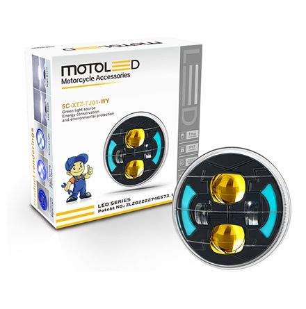 Motoled 5.75" LED Headlight 5 3/4 Inch Projector Moto Headlights for ...