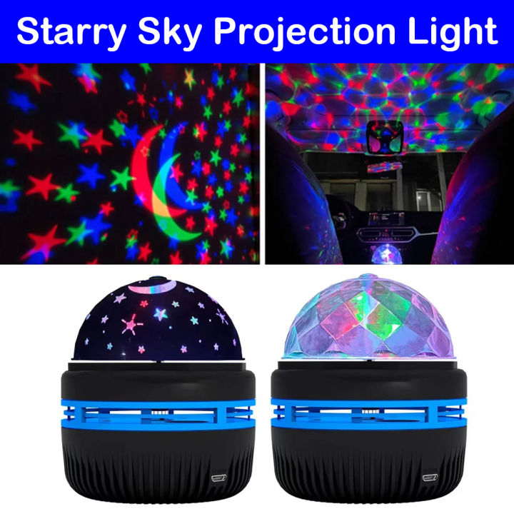 Colorful Rotating Magic Ball Starry Sky USB Projector Lamp LED Night ...