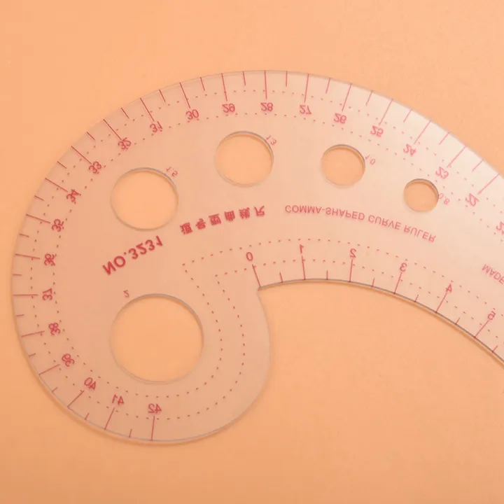 5pcs 11.8 inch Long Comma Shaped Plastic Transparent French Curve Ruler ...
