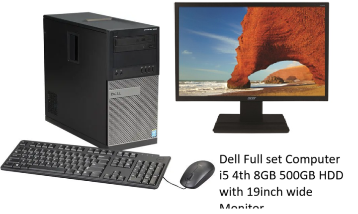 Dell 9020 4th Gen Tower Desktop with 19inch Wide LED Monitor , 8GB Ram ...