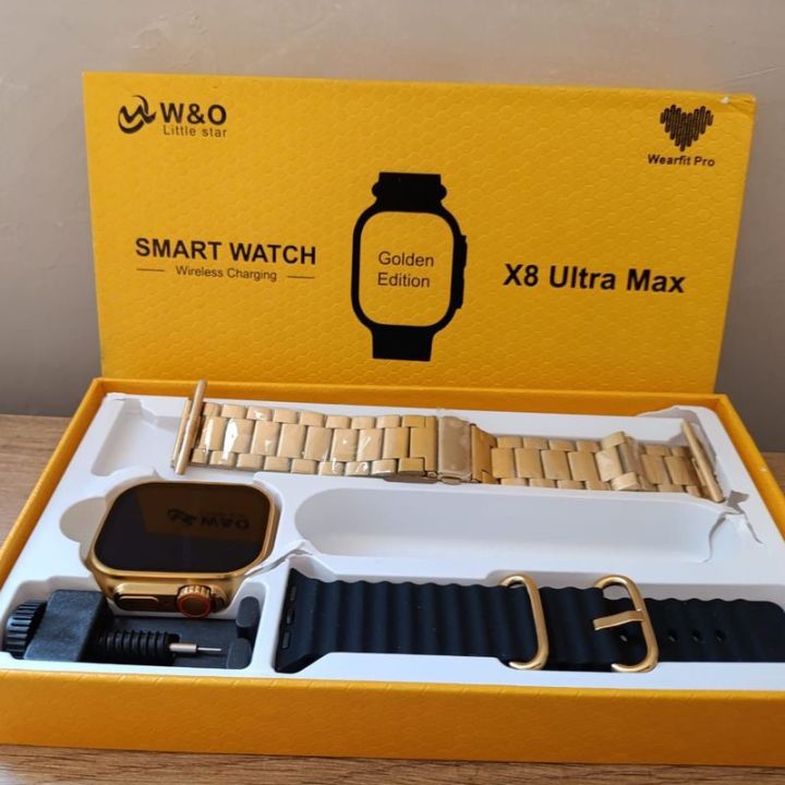 X8 Ultra Max Smartwatch Golden Edition with Extra Strap ( Black Color ...