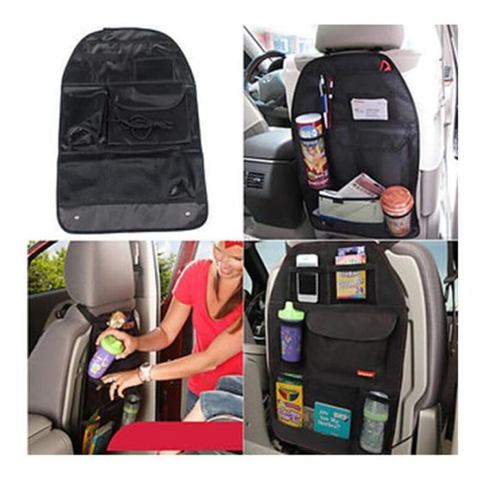 Car Back Seat Organizer Storage Bag - Black | Daraz.lk