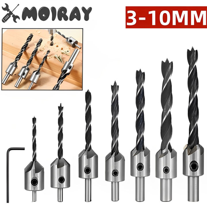 Countersink Drill Bit Set Reamer Woodworking Chamfer Counterbore Pliot ...