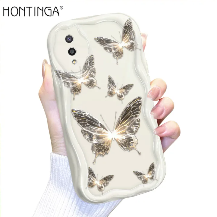 Hontinga for Samsung A02 M02 Back Cover Beautiful Butterfly Cream ...