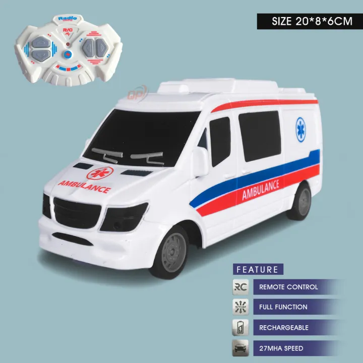 Rechargeable RC Ambulance Kids Remote Control Ambulance 27MHz Speed ...