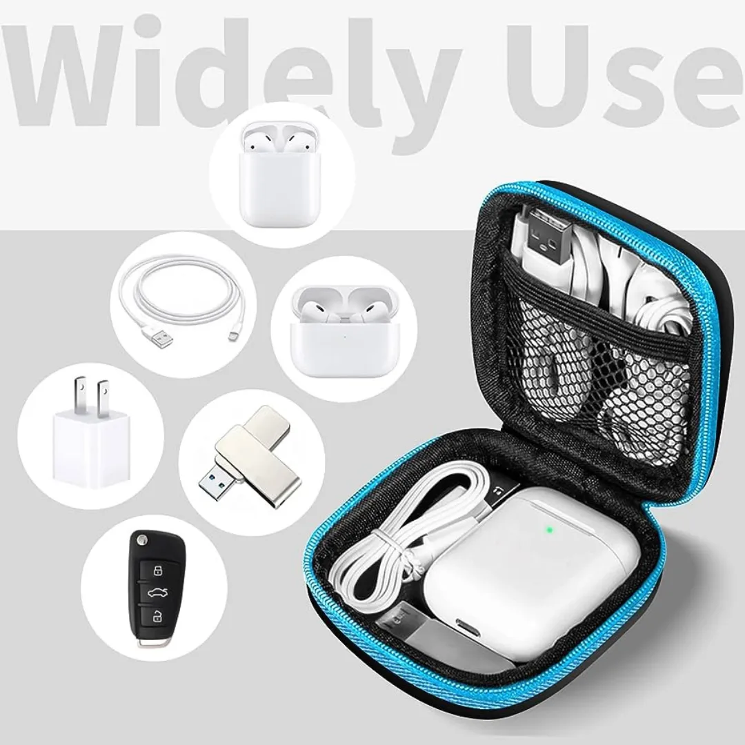 Mini Portable Earphone Bag Coin Purse Headphone USB Cable Case Storage ...