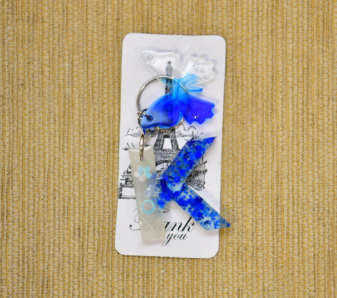 Epoxy Resin Key Tag Transparent with glistening surface keychain key ...