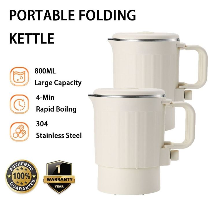 Portable 800ML Electric Kettle Foldable 304 Stainless Steel Rice Cooker ...