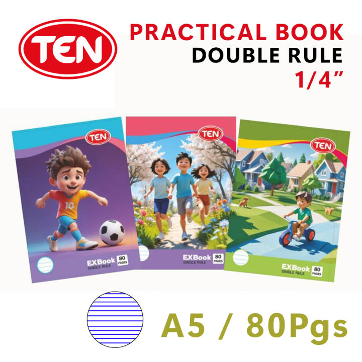 Ten Practical Book - Double Rule 1/4" - A5 - 80pgs | Daraz.lk
