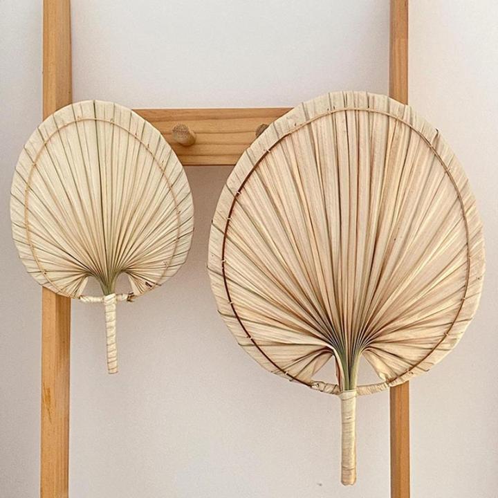 Hand Fans Hand Made Fan Rattan Decoration For Wedding Natural Palm Leaf ...