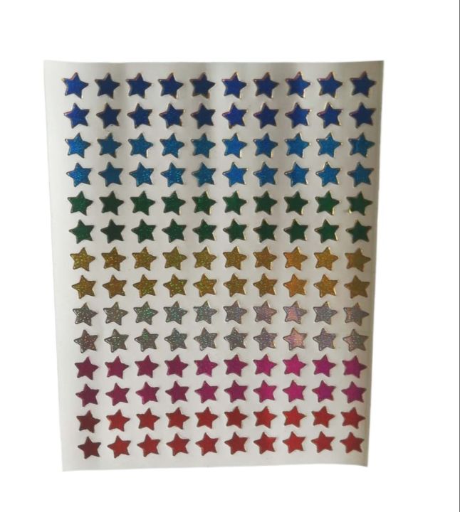 Star Sticker Sheets for kids multicolour stars - 10sheets | Daraz.lk