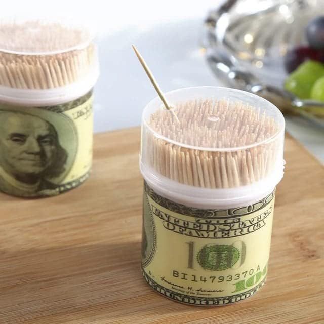 Wooden toothpicks round large wooden toothpicks in a clear plastic ...