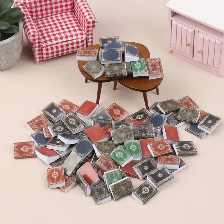 50pcs Dollhouse Miniature Mini Books Model Furniture Accessories Fun ...