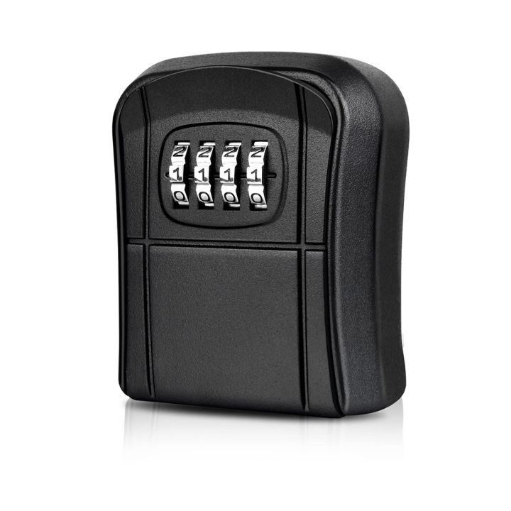 Key Box Wall Mounted Mini Key Safe Outdoor Key Box with Resettable 4 ...