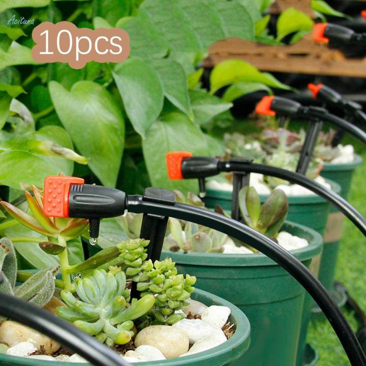 10x Irrigation Dripper Adjustable Gardens Vegetable Farm 1/4'' Drip ...