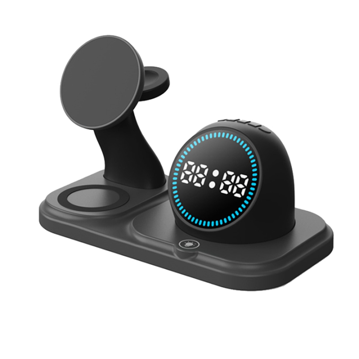 Charger Station 6 in 1 30W Magnetic Wireless Charging Stand RGB Alarm ...