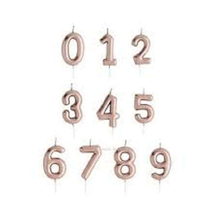 Metallic Rose Gold Number Candle | Daraz.lk