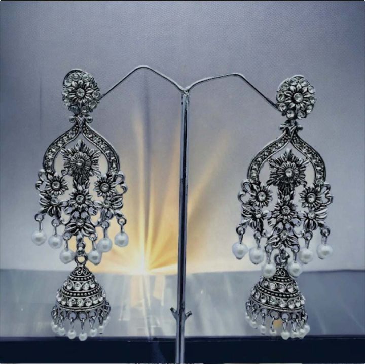 Silver Color earing Indian Jhumka jimikki earings Ethnic Dangle Earring ...