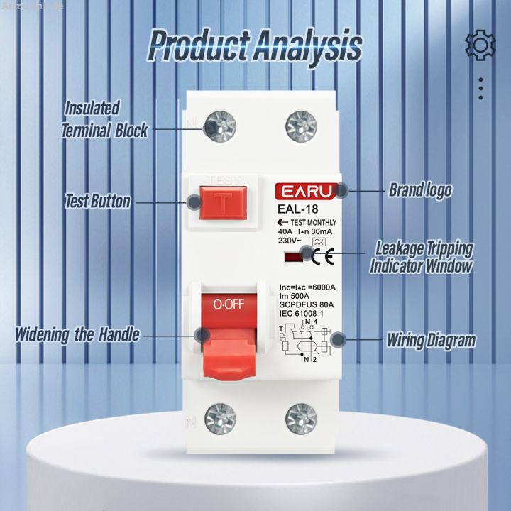 NEW Anrushide 2P 32A 10/30/100/300mA Type A RCCB RCD ELCB ...
