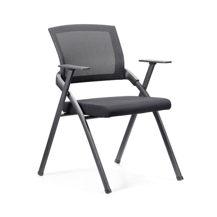 Office Visitor Chair Mesh Back Foldable Black Color Home Office Chair ...