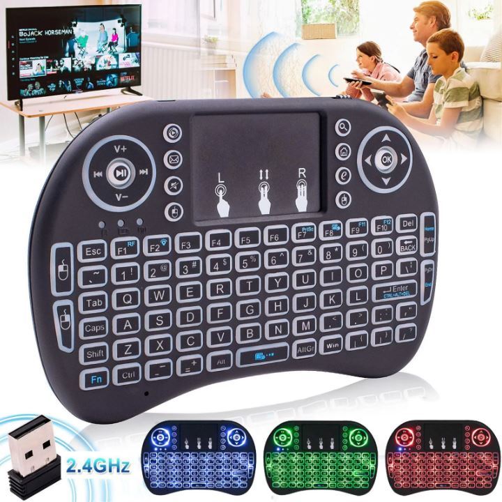 Wireless Mini Keyboard Remote Control Touchpad For Smart TV Android TV ...
