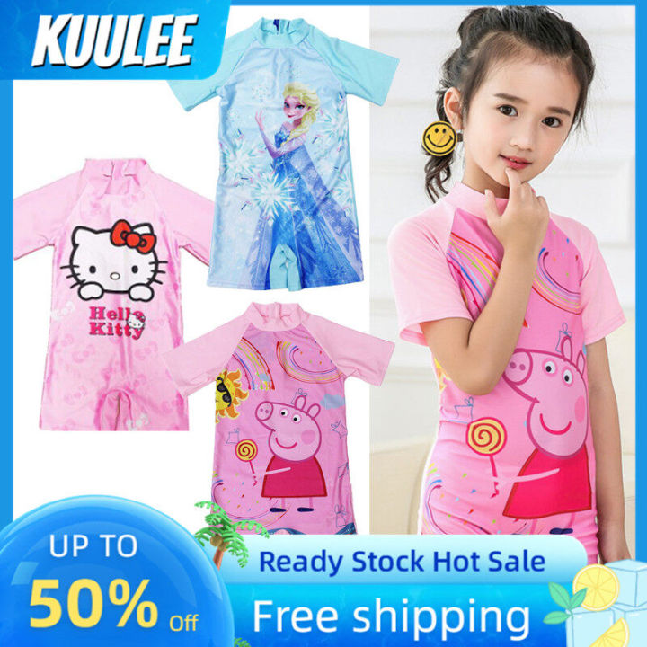Kuulee Girl Kid Jumpsuit Swimwear Cartoon Short Sleeve Fast Dry Surfing ...