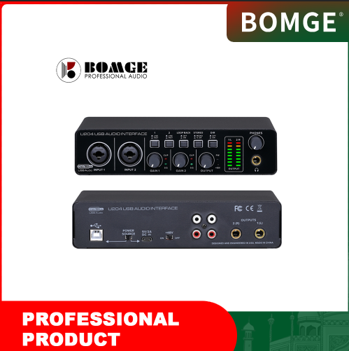 BOMGE U204 USB Audio Interface for PC Computer Recording Music, 2x2 Guitar Audio Interface for ...