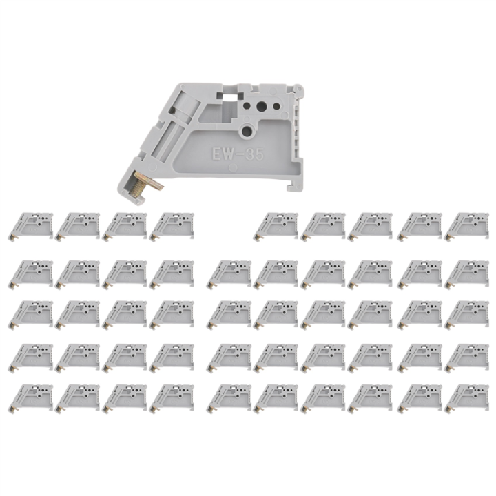 (COKP) 50Pcs 35mm DIN Rail Terminal Block End Stopper Mounting Clips ...