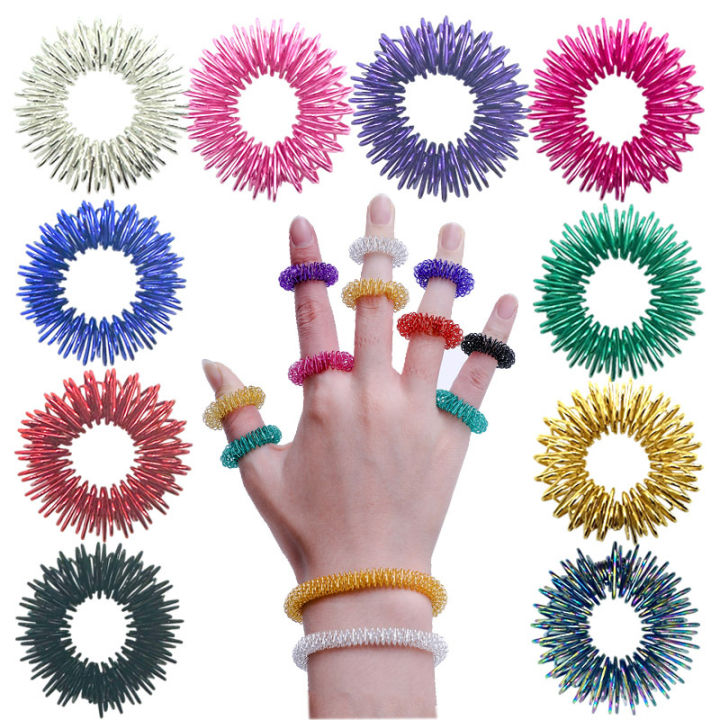 5-15pcs Acupressure Rings Spiky Sensory Finger Rings Set for Teens ...