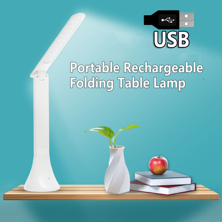 Led USB Table Portable Lamp Rechargeable Folding Reading Desk Living ...
