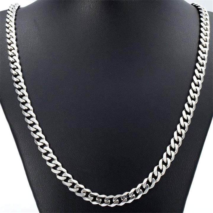 Fang Fang Boys Mens Chain Stainless Steel Curb Link Necklace -7mm, 24 ...