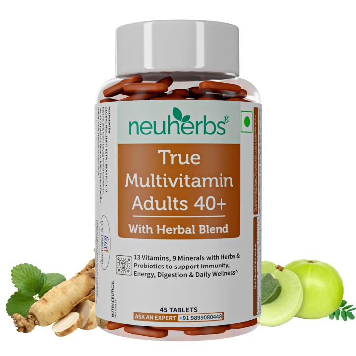 Neuherbs True Adult 40+ Multivitamin- 45 Tablets | Multivitamins For ...