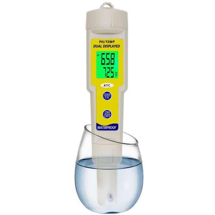High Precision PH Temp Meter Automatic Correction Waterproof Water ...