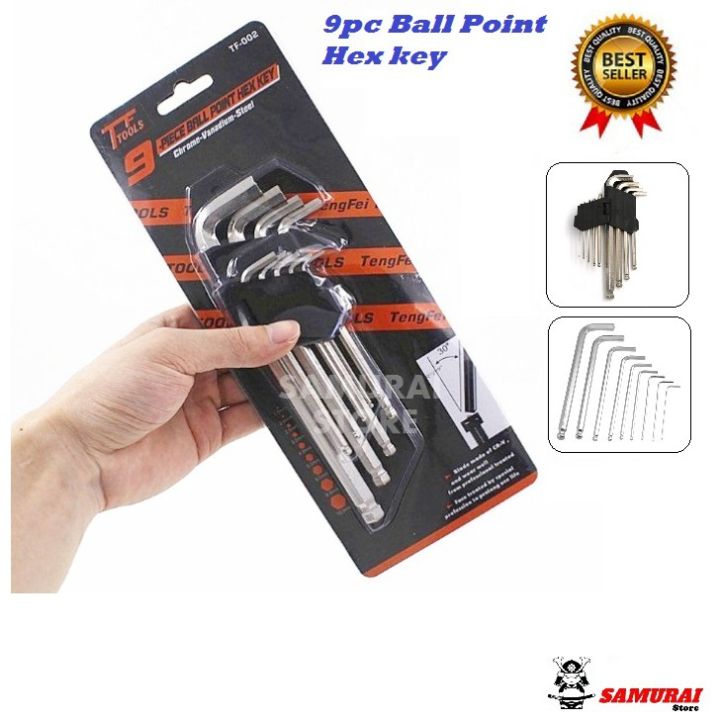 9 Piece Chrome Vanadium Steel Allen Key Set | Daraz.lk