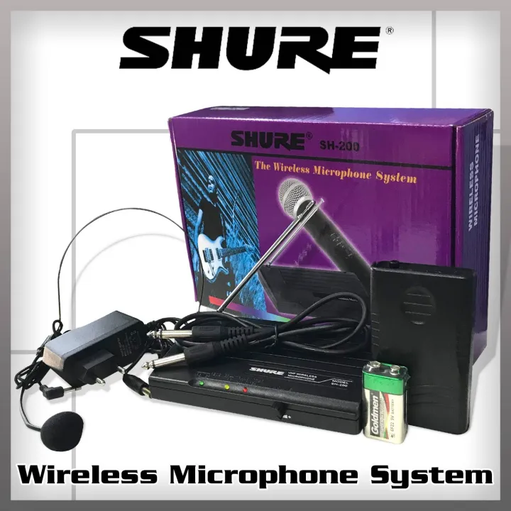 SHURE SH- 200 wireless single hand microphone quartz locked receiver | Daraz.lk