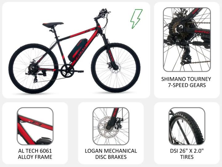 Triad E3 Pro Electric Bicycle - E Bike - Mountain Bicycle - 45km to ...