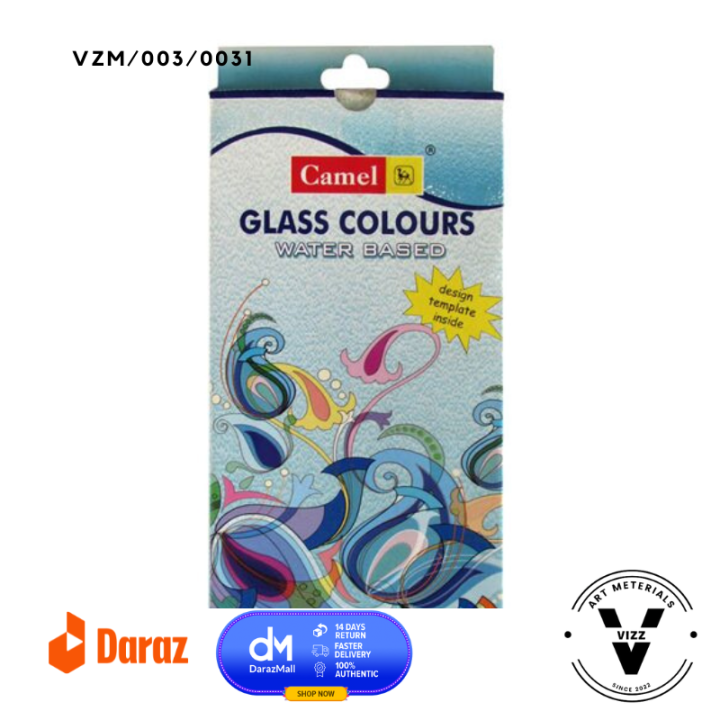 Camel Water Based Glass Color - 10ml Each, 6 Shades | Daraz.lk