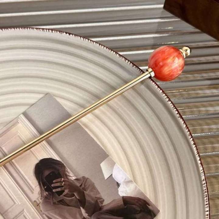 NEW Simple Round Ball Metal Hairpin Chinese Style Clip Headdress Sticks ...