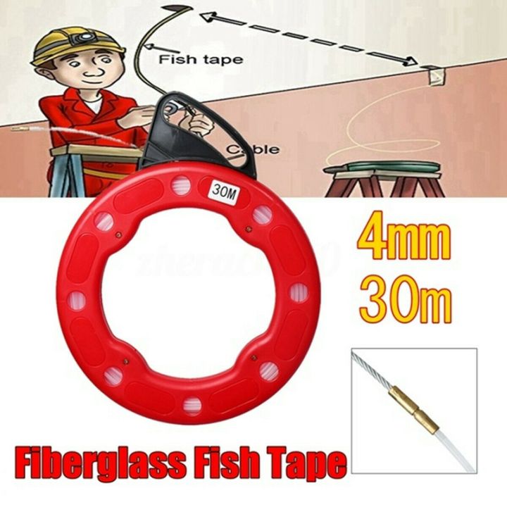 OYPFXMI 100Ft Fish Tape Reel Wire Pulling Tools 30M Electrical Cable ...