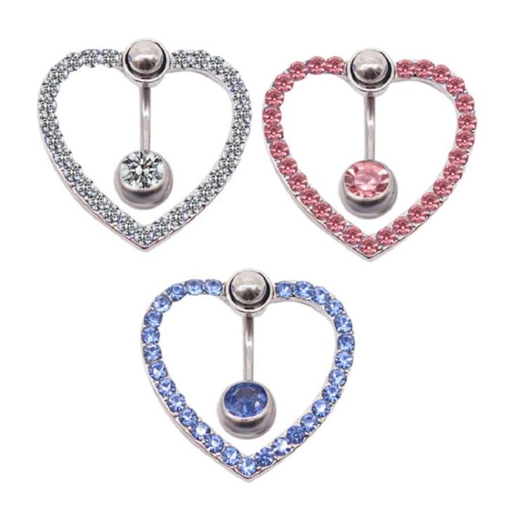 Heart-shaped Navel Ring Navel Buckle Love Umbilical Piercing Human Body ...