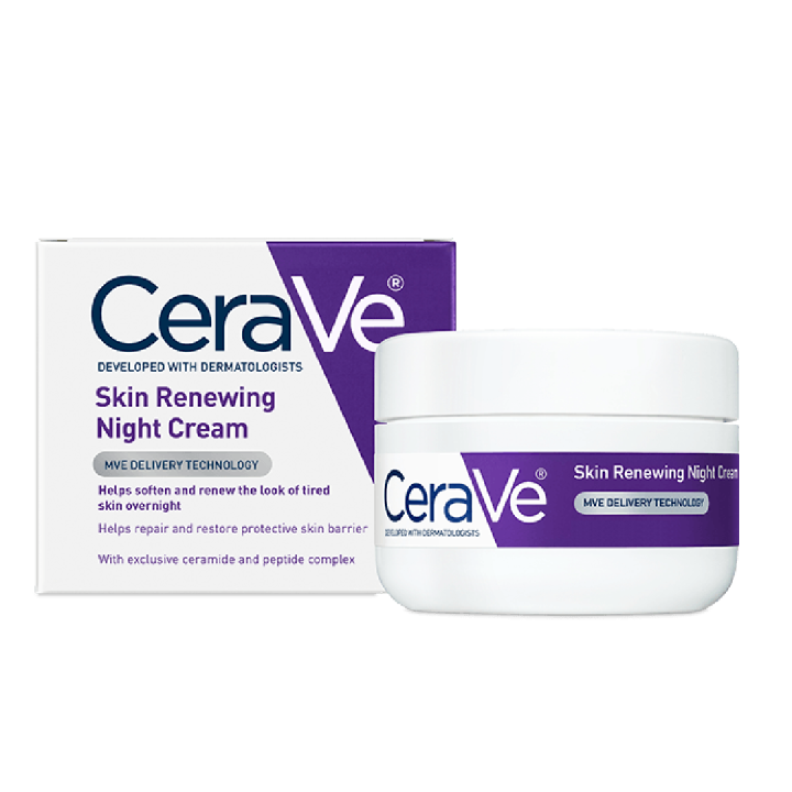 CeraVe Skin Renewing Night Cream Niacinamide, Peptide Complex, and ...