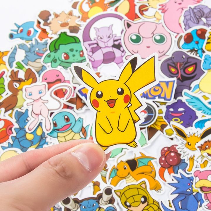 50/100Pcs Pokemon Stickers Kawaii Pikachu Skateboard Bicycle Guitar ...