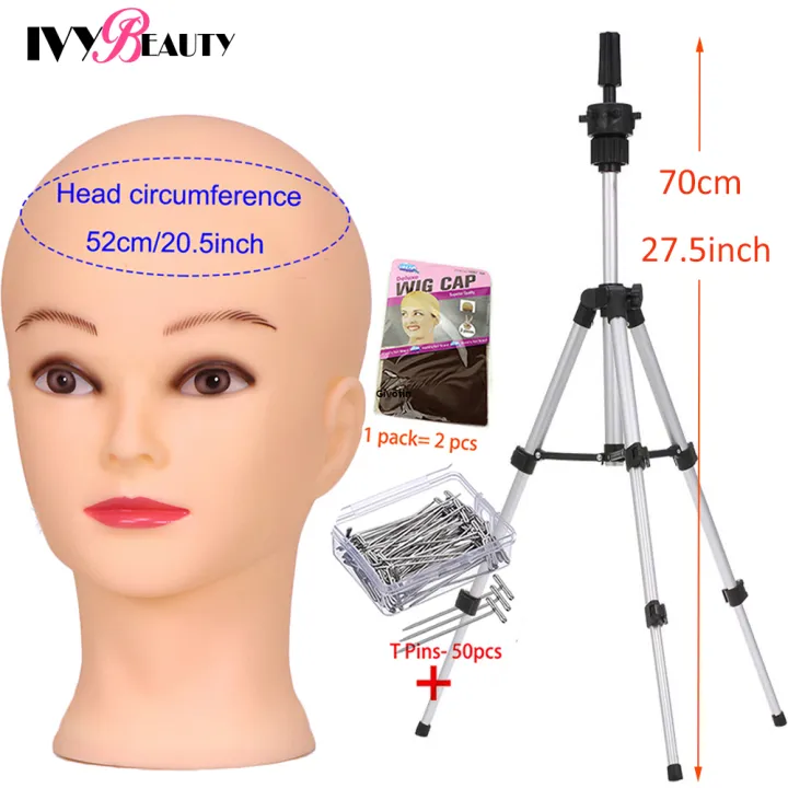 MANYOU 【Heartbeat Girl Store】Mannequin Head With Stand Tripod Silver ...