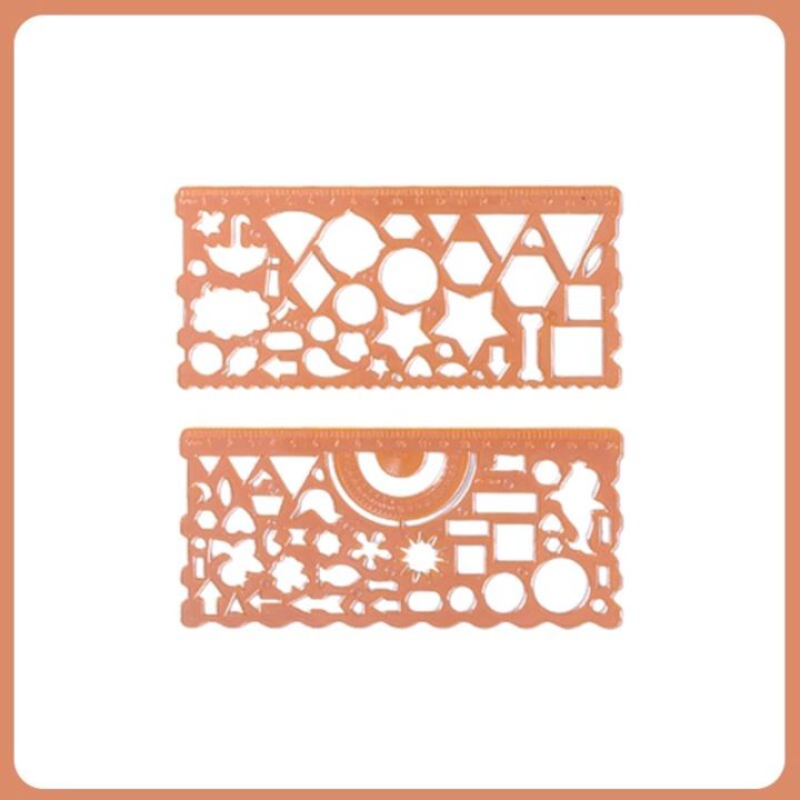 2 Pcs Creative Hollow Template Ruler Student Drawing Multifunction ...