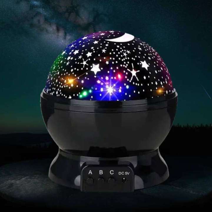 Night Lamp Galaxy Starry Light Rotate Rotating Star Sky Moon LED Lights ...
