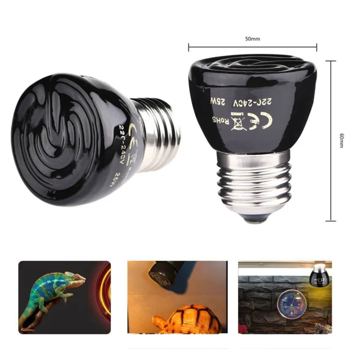 E27 Infrared Emitter Basking Sun Brooder Light Heating Lamp Reptile ...