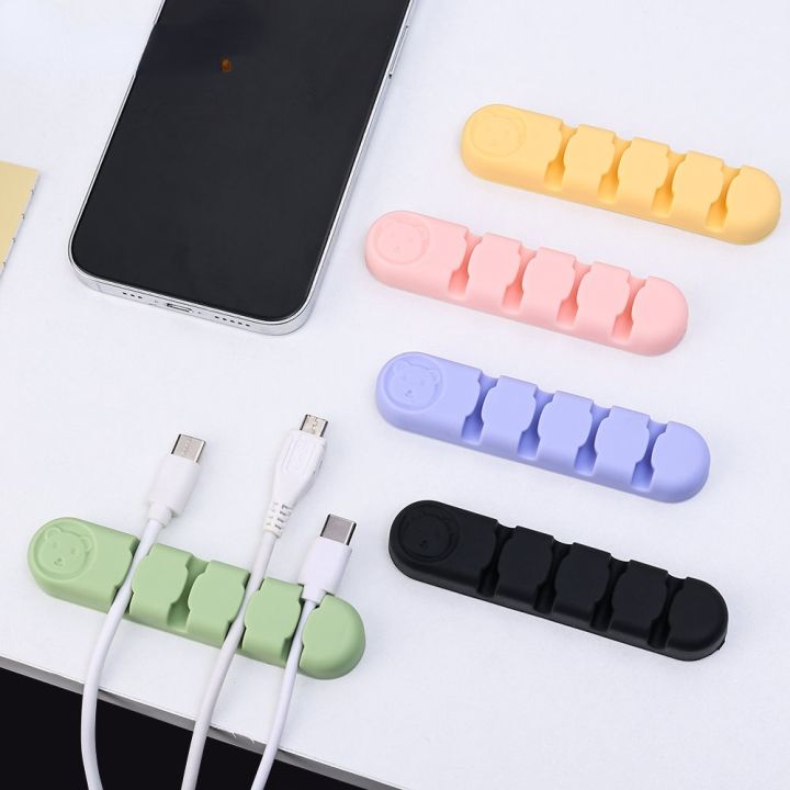 USB Data Line Charger Wire Fixed Clip Cute Little Bear Cable Clamp ...